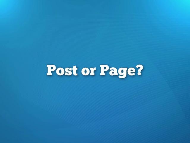 Wordpress posts pages